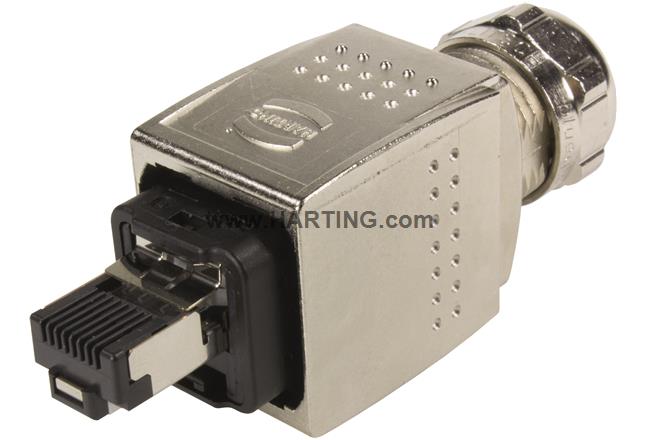 Han PP metal V14 RJ45 Cat5 plug 4p IDC | 09352210401 - HARTING