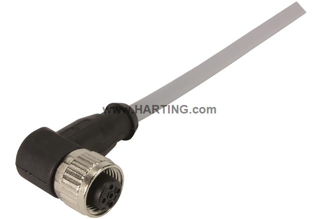 M12 Cable Assembly A-cod an/- f/- 1,0m | HARTING Technology Group
