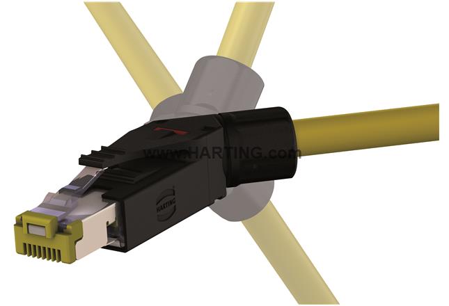 RJI 10G RJ45 plug Cat6, 8p IDC angled | HARTING Technology Group