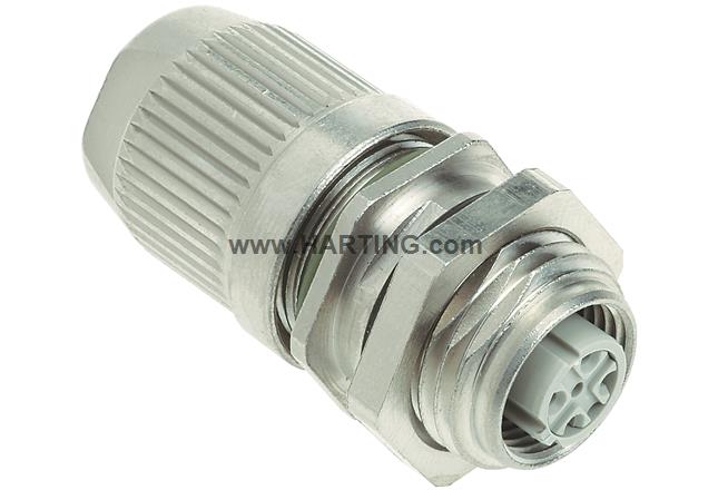 PFT M12 crimp shielded D-cod.4pol.female | HARTING Technology Group