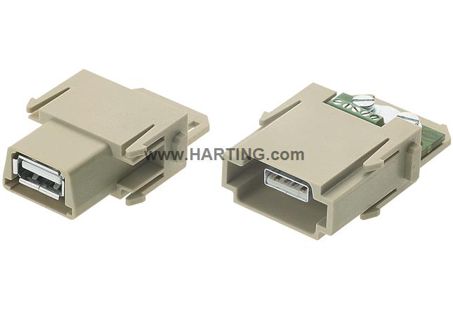 Han USB module, female gender changer | HARTING Technology Group