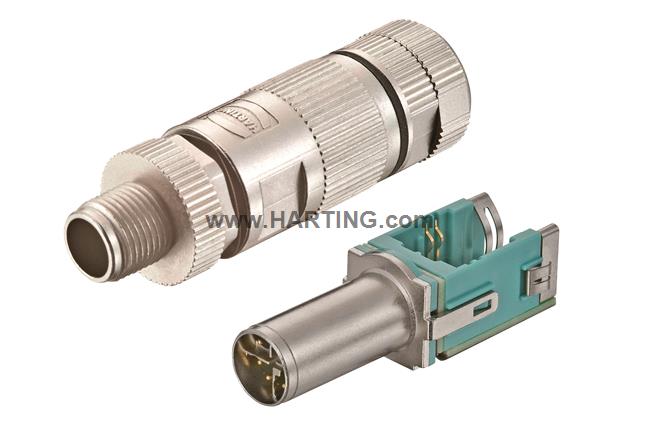 preLink M12 plug X-coded 8-pole Cat.6A | HARTING Technology Group