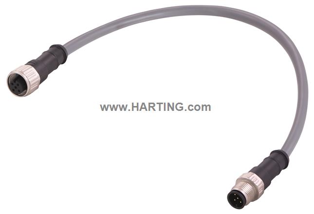 M12 A-cod 5-pol st/st m/f PVC Dnet 2.2m | HARTING Technology Group