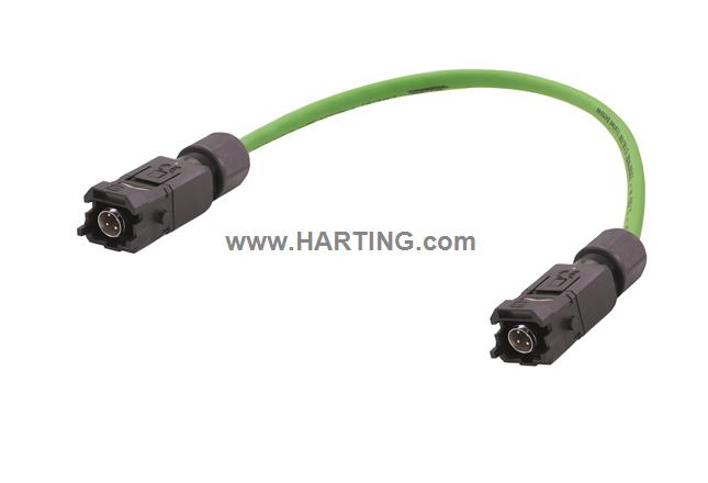 Han 1A CA M12-D-cod. +latch m/m PVC 2m | HARTING Technology Group
